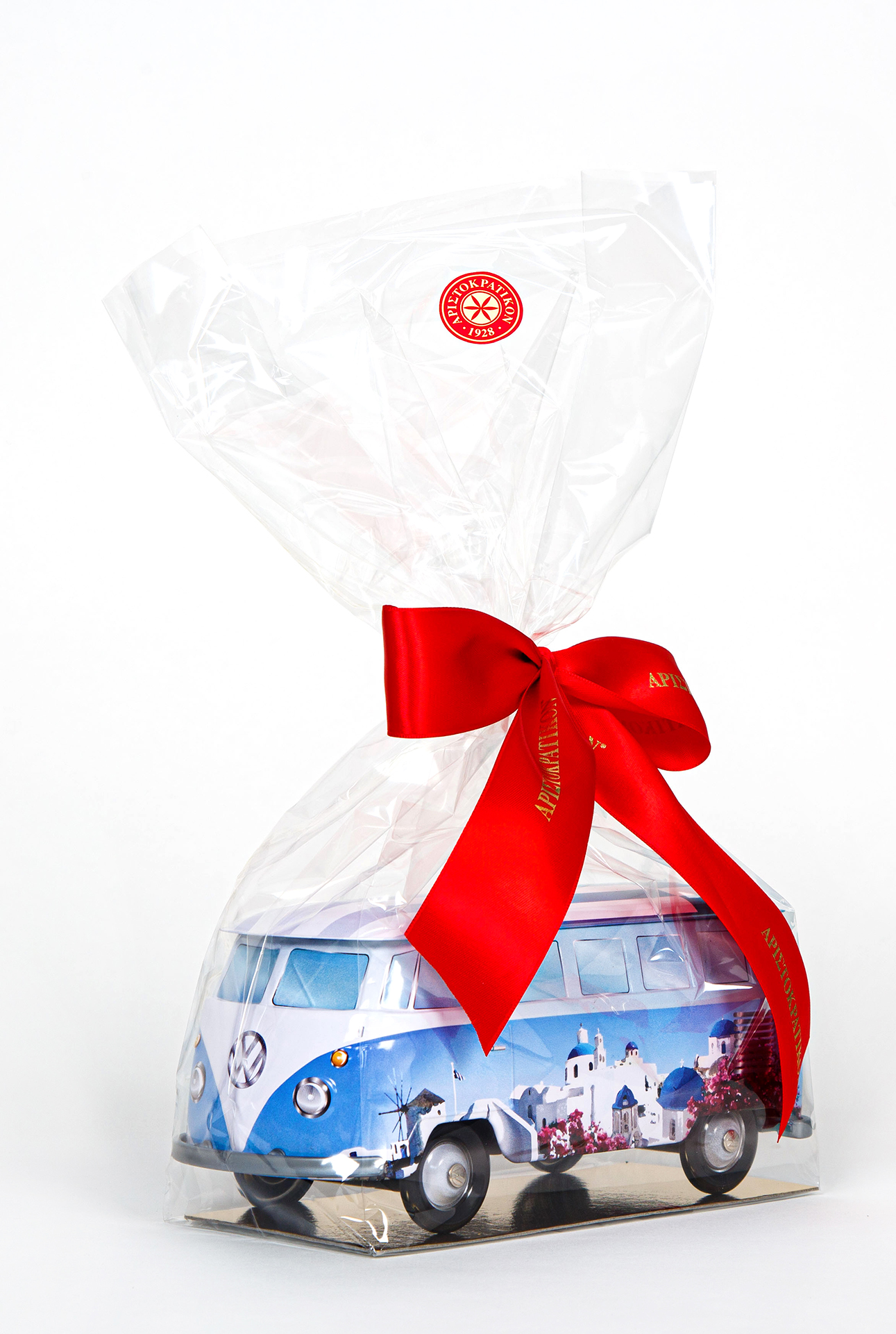 Van VW Santorini. Tin box with various chocolates - Αριστοκρατικόν